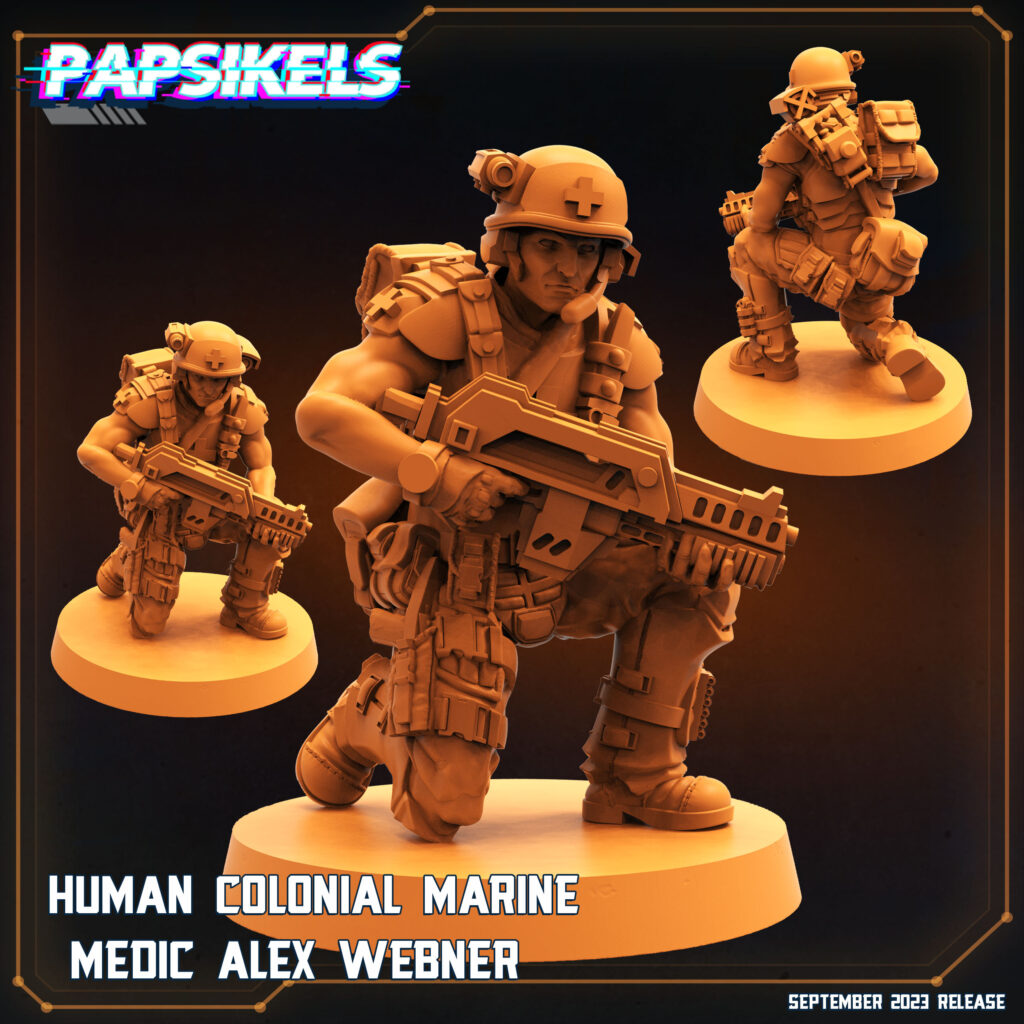 HUMAN COLONIAL MARINE MEDIC ALEX WEBNER - Resin Armies